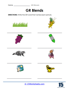 GR Blends Worksheets - 15 Worksheets.com
