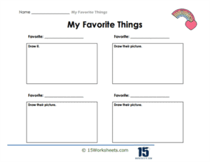 My Favorite Things Worksheets | Creative Writing - 15 Worksheets.com