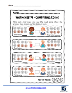Comparing Coins Worksheets - 15 Worksheets.com