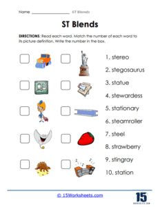ST Blends Worksheets | Reinforce Phonics Skills - 15 Worksheets.com