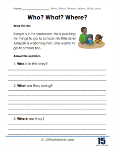 Who, What, Where, When, Why, How Worksheets - 15 Worksheets.com