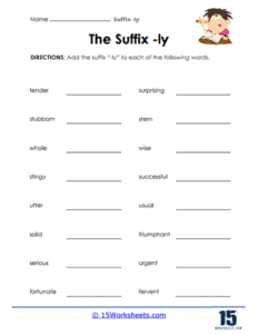 Suffix -ly Worksheets | Transform Adjectives to Adverbs - 15 Worksheets.com