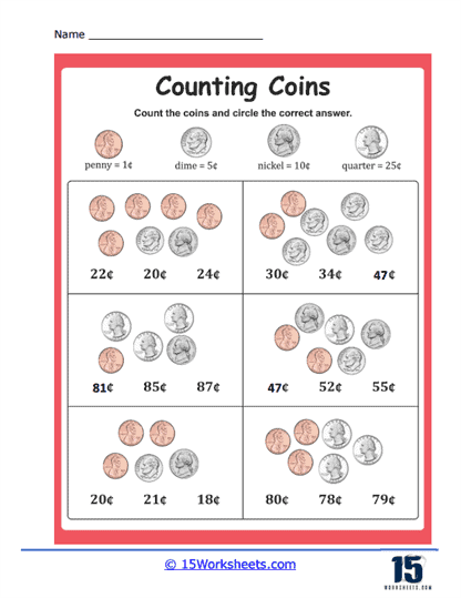 Counting Coins Worksheets - 15 Worksheets.com