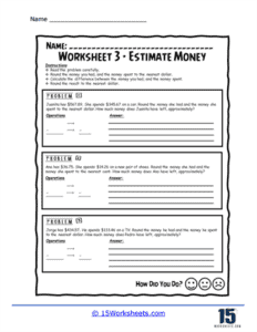 Estimating Money Worksheets - 15 Worksheets.com