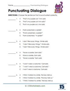 Punctuation Worksheets | Correct Symbol Usage - 15 Worksheets.com