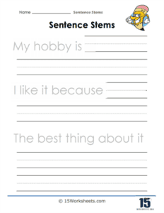 Sentence Stems Worksheets - 15 Worksheets.com