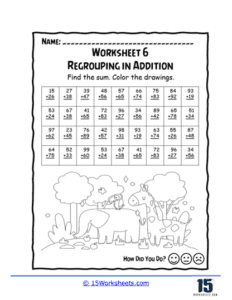 Regrouping in Addition Worksheets - 15 Worksheets.com