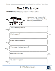Who, What, Where, When, Why, How Worksheets - 15 Worksheets.com
