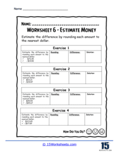 Estimating Money Worksheets - 15 Worksheets.com