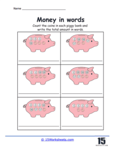Money in Words Worksheets - 15 Worksheets.com