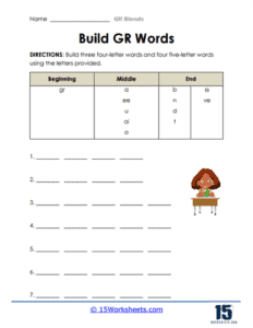 GR Blends Worksheets - 15 Worksheets.com