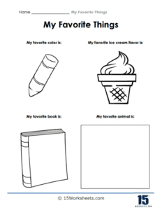 My Favorite Things Worksheets | Creative Writing - 15 Worksheets.com
