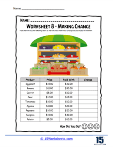 Making Change Worksheets | Learning Money - 15 Worksheets.com