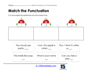 Match Sentences to Punctuation Worksheets | Grammar Precision - 15 ...