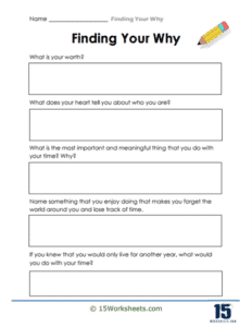 Finding Your Why Worksheets - 15 Worksheets.com