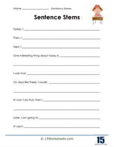 Sentence Stems Worksheets - 15 Worksheets.com