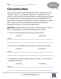 Circumlocution Worksheets - 15 Worksheets.com
