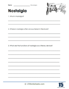 Nostalgia Worksheets - 15 Worksheets.com