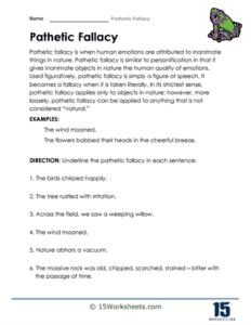 Pathetic Fallacy Worksheets - 15 Worksheets.com