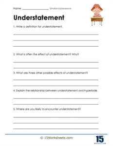 Understatement Worksheets - 15 Worksheets.com