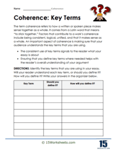 Coherence Worksheets - 15 Worksheets.com
