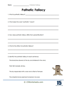 Pathetic Fallacy Worksheets - 15 Worksheets.com