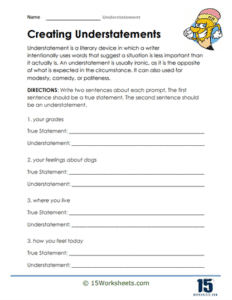 Understatement Worksheets - 15 Worksheets.com