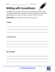 Synesthesia Worksheets - 15 Worksheets.com