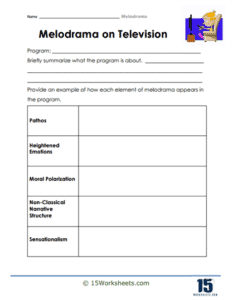 Melodrama Worksheets - 15 Worksheets.com