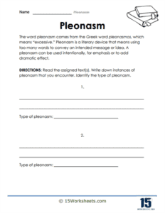 Pleonasm Worksheets - 15 Worksheets.com