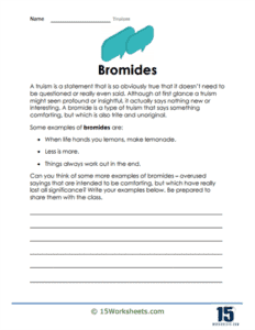 Truism Worksheets - 15 Worksheets.com