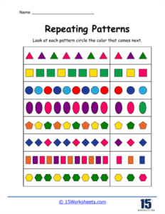 Repeating Patterns Worksheets | Sequences - 15 Worksheets.com