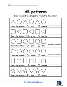 AB Patterns Worksheets | Predicting & Sequencing - 15 Worksheets.com