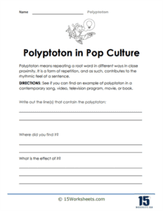 Polyptoton Worksheets - 15 Worksheets.com