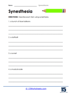 Synesthesia Worksheets - 15 Worksheets.com