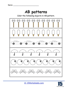 AB Patterns Worksheets | Predicting & Sequencing - 15 Worksheets.com
