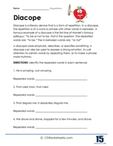 Repetition Worksheets - 15 Worksheets.com