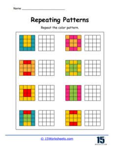 Repeating Patterns Worksheets | Sequences - 15 Worksheets.com