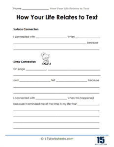 How Your Life Relates to Text Worksheets - 15 Worksheets.com