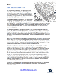 Ancient Incas Worksheets - 15 Worksheets.com