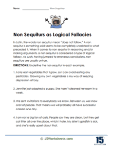 Non Sequitur Worksheets - 15 Worksheets.com