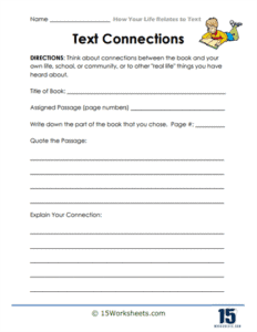 How Your Life Relates to Text Worksheets - 15 Worksheets.com