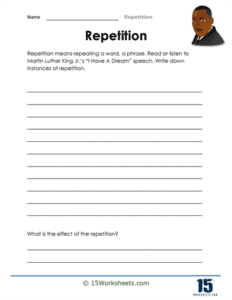 Repetition Worksheets - 15 Worksheets.com