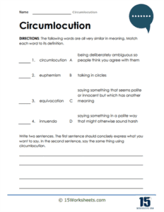 Circumlocution Worksheets - 15 Worksheets.com