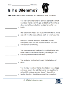 Dilemma Worksheets - 15 Worksheets.com