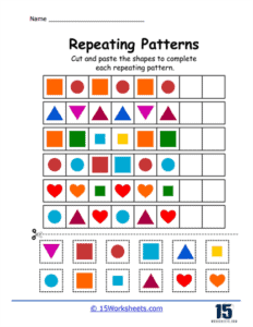 Repeating Patterns Worksheets | Sequences - 15 Worksheets.com