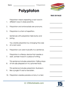 Polyptoton Worksheets - 15 Worksheets.com