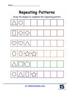 Repeating Patterns Worksheets | Sequences - 15 Worksheets.com