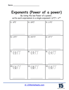 Laws of Exponents Worksheets - 15 Worksheets.com