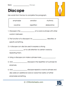 Diacope Worksheets - 15 Worksheets.com